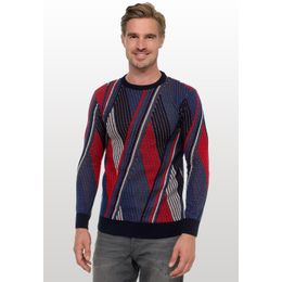 Strickpullover Rusty Neal, Herren, Gr. 3XL, blau, 70% Polyacryl, 30% Baumwolle, mehrfarbig, normal, Rundhals, Pullover Strickpullover, im Colorblock-Design