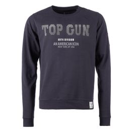 Sweater Top Gun "TG20213007", Herren, Gr. 48S, blau (navy), Obermaterial: 100% Baumwolle / 100% Baumwolle, Sweatshirts Sweater