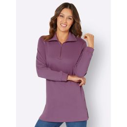 Longsweatshirt Classic Basics, Damen, Gr. 38, lila (violett), 100% Baumwolle, unifarben, Sweatshirts