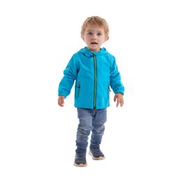 Funktionsjacke "FIOS 10 MNS JCKT", Kinder, Gr. 86/92, blau (azur), Oberstoff: 100% Polyester, Futter: 100% Polyester, FIRST INSTINCT BY Killtec, Sportlich, Jacken, Wasser- und winddicht, Ärmel mit Grow-Up Funktion, Kinnschutz
