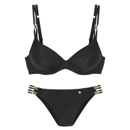 JETTE Bikini Damen Gr&ouml;&szlig;e S gold / schwarz