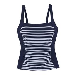 Lascana Tankini Top female size S/M marine blue / White