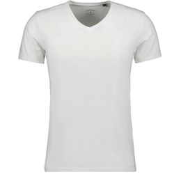 T-Shirt Ragman, Herren, Gr. S, weiß, Baumwollmischung, slim fit, V-Ausschnitt, Shirts