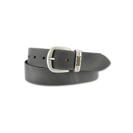 Bernd G&ouml;tz Lederg&uuml;rtel BERND G&Ouml;TZ, Herren, Gr. 100, grau (anthrazit), Leder, unifarben, G&uuml;rtel Lederg&uuml;rtel, mit metallisch gelabeltem Western Branding