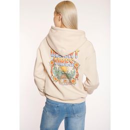 Haily's Sweatshirt HAILY’S "LS C HD Ni44ka", Damen, Gr. L, beige, Sweatware, Obermaterial: 60% Baumwolle, 40% Polyester, bedruckt, normal, Rundhals, Rippbündchen, Sweatshirts