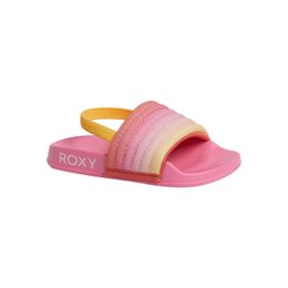 Sandale Roxy "Slippy Ribbed", Kinder, Gr. 5(20,5), rot (sunset), Obermaterial:Obermaterial: 72% Microfaser, 18% PU / Futter: 100% Microfaser / Au&szlig;ensohle: 100% EVA;, Schuhe Sandale