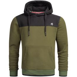 Kapuzenpullover Alessandro Salvarini "ASDuori", Herren, Gr. XXL, grün (olive, schwarz), Obermaterial: 65% Baumwolle, 35% Polyester, Pullover, mit großer Kapuze