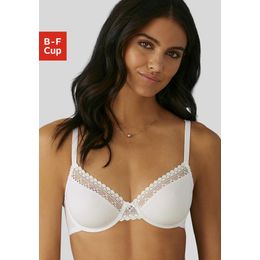 Bügel-BH Lascana, Damen, Gr. 75, Cup F, weiß, Jersey, Obermaterial: 83% Baumwolle, 11% Polyamid, 6% Elasthan, Basic, BHs, aus Bio-Baumwolle