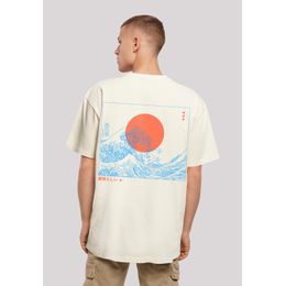 T-Shirt F4NT4STIC "Kanagawa Welle Japan", Herren, Gr. S, beige (sand), Obermaterial: 100% Baumwolle, oversize, Rundhals, ohne B&uuml;ndchen, Shirts T-Shirt, Print