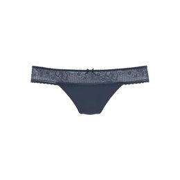 String Lascana "Luciana", Damen, Gr. 36/38, blau (dunkelblau), Spitze, Obermaterial: 87% Polyamid, 13% Elasthan, körpernah, Unterhosen, mit feiner Spitze