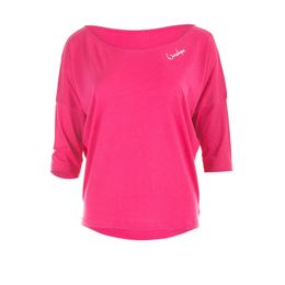 3/4-Arm-Shirt WINSHAPE "MCS001", Damen, Gr. XS, pink (deep pink), 50% Modal, 50% Baumwolle, U-Boot-Ausschnitt, Shirts Yogawear Yogashirt, Ultra leicht