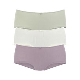 Panty Vivance, Damen, Gr. 40/42, bunt (mint, creme, flieder), Doppelripp, Obermaterial: 95% Baumwolle, 5% Elasthan, unifarben, bequem, Unterhosen, aus weicher und elastischer Rippware, mit zartem Röschen vorn