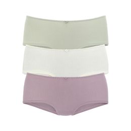 Panty Vivance, Damen, Gr. 36/38, bunt (mint, creme, flieder), Doppelripp, Obermaterial: 95% Baumwolle, 5% Elasthan, unifarben, bequem, Unterhosen, aus weicher und elastischer Rippware, mit zartem Röschen vorn
