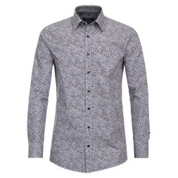 Langarmhemd Casamoda "Casamoda Freizeithemd Print", Herren, Gr. XL, Normalgr&ouml;&szlig;en, blau (mittelblau), 100% Baumwolle, bedruckt, comfort fit, Hemden