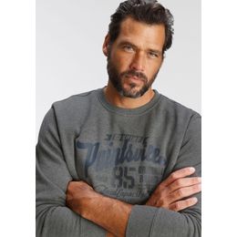 MAN'S WORLD Sweatshirt MAN'S WORLD, Herren, Gr. S (44/46), schwarz (anthrazit melange), Obermaterial: 60% Baumwolle, 40% Polyester, normal, Rundhals, Rippstrickb&uuml;ndchen, Sweatshirts Sweatshirt, Langarm, l&auml;ssiger Print, Rundhals, aus Baumwollmischung