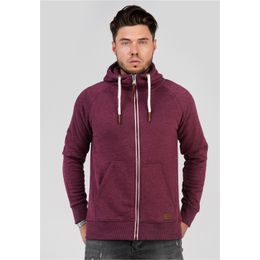 Kapuzensweatshirt behype "SWANTON", Herren, Gr. L, rot (weinrot), 70% Baumwolle, 30% Polyester, meliert, unifarben, normal, Sweatshirts, mit praktischer Kapuze