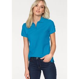 Poloshirt Fruit of the Loom "Lady-Fit Premium Polo", Damen, Gr. M (38), blau (t&uuml;rkis), Piqu&eacute;, Obermaterial: 100% Baumwolle, unifarben, Basic, sehr figurbetont, Rippstrickb&uuml;ndchen, Shirts