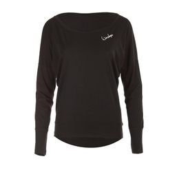 Langarmshirt WINSHAPE "MCS002", Damen, Gr. XL, schwarz, 50% Modal, 50% Baumwolle, U-Boot-Ausschnitt, Shirts Langarmshirt, Ultra leicht