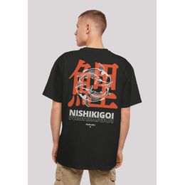 T-Shirt F4NT4STIC "Nishikigoi Koi Japan Grafik", Herren, Gr. M, schwarz, Obermaterial: 100% Baumwolle, oversize, Rundhals, ohne Bündchen, Shirts, Print
