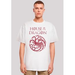 T-Shirt F4NT4STIC "House Of The Dragon Targaryen Crest Logo", Herren, Gr. L, wei&szlig;, Obermaterial: 100% Baumwolle, oversize, Rundhals, ohne B&uuml;ndchen, Shirts T-Shirt, Premium Qualit&auml;t