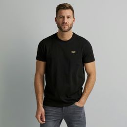 PME-Legend T-Shirt PME LEGEND, Herren, Gr. L (52/54), schwarz, Jersey, Obermaterial: 95% Baumwolle, 5% Elasthan, unifarben, normal normal, Rundhals, gerader Abschluss, Shirts T-Shirt, mit Logobadge