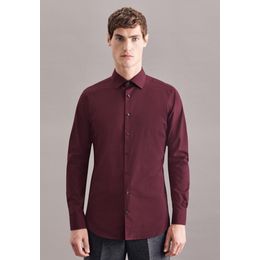 Businesshemd Seidensticker "X-Slim", Herren, Gr. S (38), normale &Auml;rmell&auml;ngen, rot (dunkelrot), 100% Baumwolle, unifarben, skinny fit, 2-Knopf-Manschette, Hemden, X-Slim Langarm Kentkragen Uni