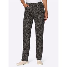 Schlupfhose Classic Basics, Damen, Gr. 21, Kurzgr&ouml;&szlig;en, beige (schwarz, sand, bedruckt), 100% Viskose, bedruckt, gemustert, Hosen Schlupfhose