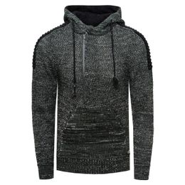 Kapuzensweatshirt Rusty Neal "Knitwear", Herren, Gr. M, blau (petrol), 70% Polyacryl, 30% Baumwolle, unifarben, normal, ohne Ausschnitt, Sweatshirts, mit praktischem Rei&szlig;verschluss