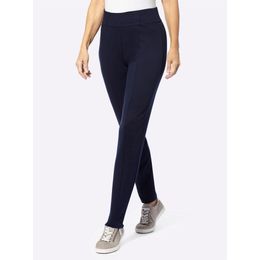 Schlupfhose Classic Basics, Damen, Gr. 42, Normalgr&ouml;&szlig;en, blau (marine), 76% Polyester, 20% Viskose, 4% Elasthan, unifarben, lang, Hosen Schlupfhose