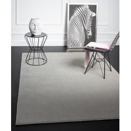 Teppich MERINOS "Montana" Gr. 2, silber (silberfarben), B:80cm H:20mm L:150cm, Kunstfaser, Teppiche, Kurzflor, Uni-Farben, besonders weich