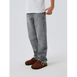 Straight-Jeans name it "NKMRYAN STRAIGHT JEANS 5950-DM NOOS", Jungen, Gr. 128, N-Gr, blau (light grau denim), Denim/Jeans, Obermaterial: 100% Baumwolle, Abriebeffekte, straight fit knöchellang, Jeans