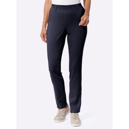 Schlupfhose Classic Basics, Damen, Gr. 40, Normalgr&ouml;&szlig;en, blau (marine), 98% Baumwolle, 2% Elasthan, unifarben, lang, Hosen Schlupfhose
