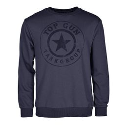 Sweater Top Gun "TG20212106", Herren, Gr. 50M, blau (navy), Obermaterial: 65% Baumwolle; 35% Polyester / 65% Baumwolle; 35% Polyester, Sweatshirts Sweater