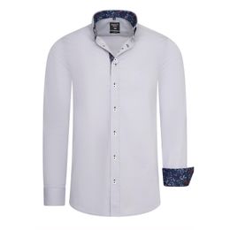 Langarmhemd Rusty Neal, Herren, Gr. XL, EURO-Gr&ouml;&szlig;en, grau, 97% Baumwolle, 3% Elasthan, unifarben, Hemden, mit filigranen Blumenprints