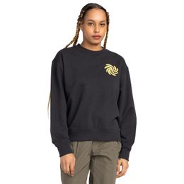 Sweatshirt Element "Swirl Flower", Damen, Gr. XS, schwarz (off schwarz), 70% Baumwolle, 30% Baumwolle, Sweatshirts Sweatshirt