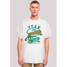 T-Shirt F4NT4STIC "Stranger Things Hawkins Year", Damen, Gr. 3XL, wei&szlig;, Obermaterial: 100% Baumwolle, oversize, Rundhals, ohne B&uuml;ndchen, Shirts T-Shirt, Premium Qualit&auml;t