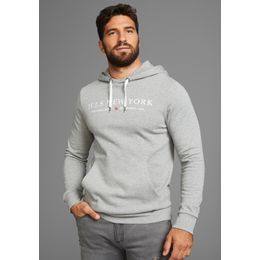 H.I.S. Kapuzensweatshirt H.I.S, Herren, Gr. S, grau (dunkelgrau, melange), Obermaterial: 85% Baumwolle, 15% Viskose, unifarben, normal, angesetztes Bündchen, Sweatshirts, mit Logoprint - NEUE KOLLEKTION