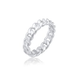 Fingerring Elli "Panzer Design Bandring 925 Silber" Gr. 52, silber, Fingerringe, Damen, 52mm, ohne Stein, Silber 925 (Sterlingsilber), 4mm, Fingerring