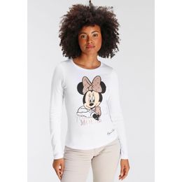 Langarmshirt Kangaroos, Damen, Gr. 44-46 (L), weiß, Rippware, Obermaterial: 100% Baumwolle, bedruckt, unifarben, Casual, sehr figurbetont hüftbedeckend, Rundhals, Shirts, sehr figurbetonte Passform, aus dehnbarer Rippware