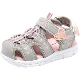 Sandale Kangaroos "K-Mini", Kinder, Gr. 24, bunt (hellgrau, rosa), Synthetik, Textil, Schuhe Sandale, mit Klettverschluss