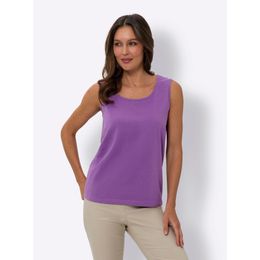 Shirttop Classic Basics, Damen, Gr. 38, lila, 100% Baumwolle, unifarben, Rundhals, Tops