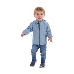 Funktionsjacke "FIOS 10 MNS JCKT", Kinder, Gr. 110/116, blau, Oberstoff: 100% Polyester, Futter: 100% Polyester, FIRST INSTINCT BY Killtec, Jacken, Wasser- und winddicht, Ärmel mit Grow-Up Funktion, Kinnschutz
