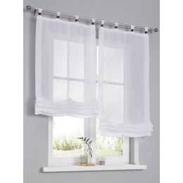 Raffrollo HEINE HOME Gr. 4, braun (wei&szlig;, braun), B:100cm H:140cm, Raffrollos