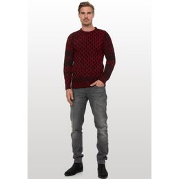 Strickpullover Rusty Neal, Herren, Gr. L, rot, 70% Polyacryl, 30% Baumwolle, meliert, normal, Rundhals, Pullover Strickpullover, mit sch&ouml;nem Muster