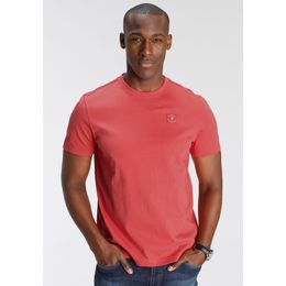 Rundhalsshirt DELMAO, Herren, Gr. M (48/50), orange (koralle), Single Jersey, Obermaterial: 100% Baumwolle, unifarben, Basic, regular fit, Rundhals, Shirts, Kurzarm, Regular Fit, basic, aus 100% Baumwolle