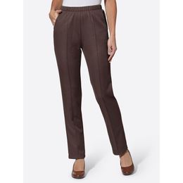 Jerseyhose Classic Basics, Damen, Gr. 195, Extrakurzgr&ouml;&szlig;en, braun (schoko), 100% Polyester, unifarben, lang, Hosen Jerseyhose