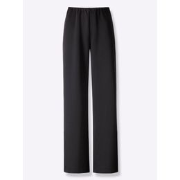Jerseyhose Classic Basics, Damen, Gr. 42, Normalgr&ouml;&szlig;en, schwarz, 100% Polyester, unifarben, lang, Hosen Jerseyhose