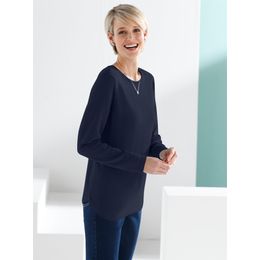 Strickpullover Classic Basics "Pullover", Damen, Gr. 38, blau (marine), 100% Baumwolle, unifarben, Pullover
