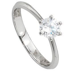 Silberring Jobo "Ring mit Zirkonia" Gr. 50, silber (silber 925), Fingerringe, Damen, 50, Silber 925 (Sterlingsilber), Silberring, 925 Silber