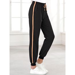 Schlupfhose, Damen, Gr. 44, Normalgr&ouml;&szlig;en, schwarz, 100% Baumwolle, unifarben, lang, Hosen Schlupfhose